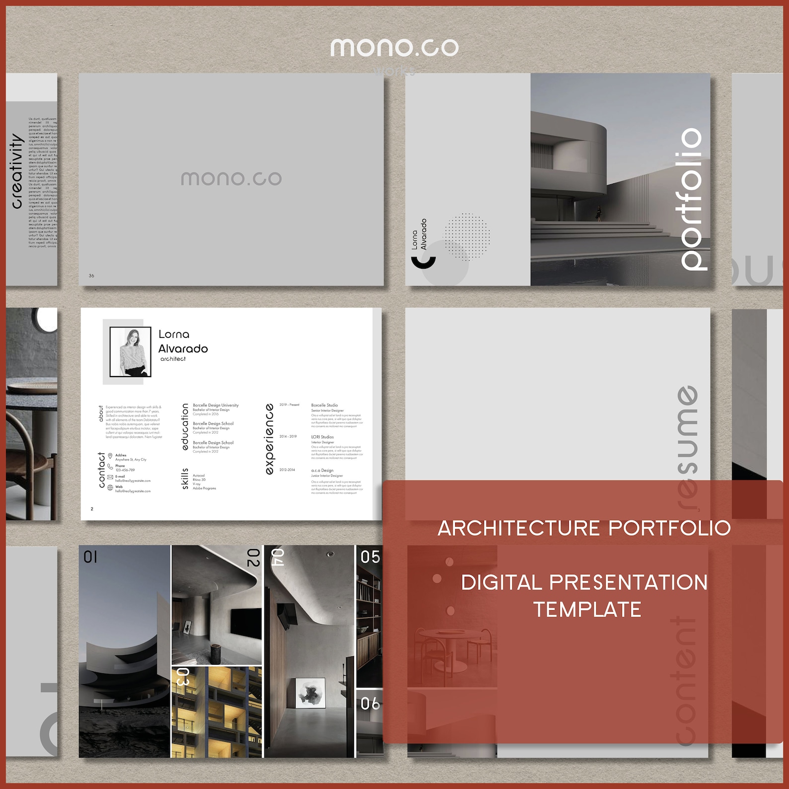 Interior Designer Portfolio Indesign Template - A3 Landscape Interior E ...