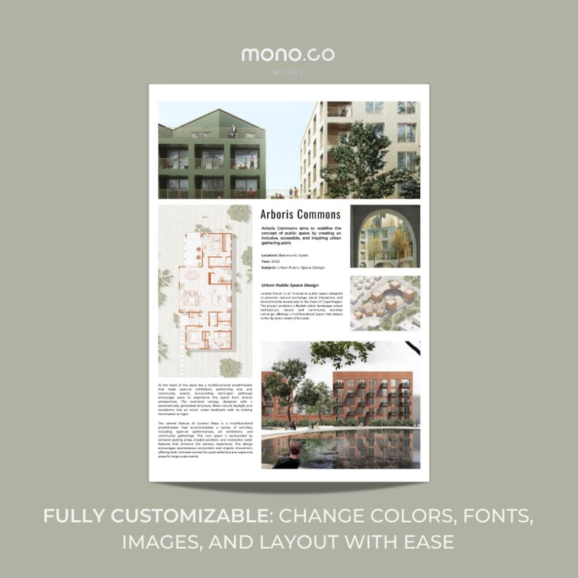 Minimalist A1 Presentation Board | Architecture Portfolio Templates - Etsy