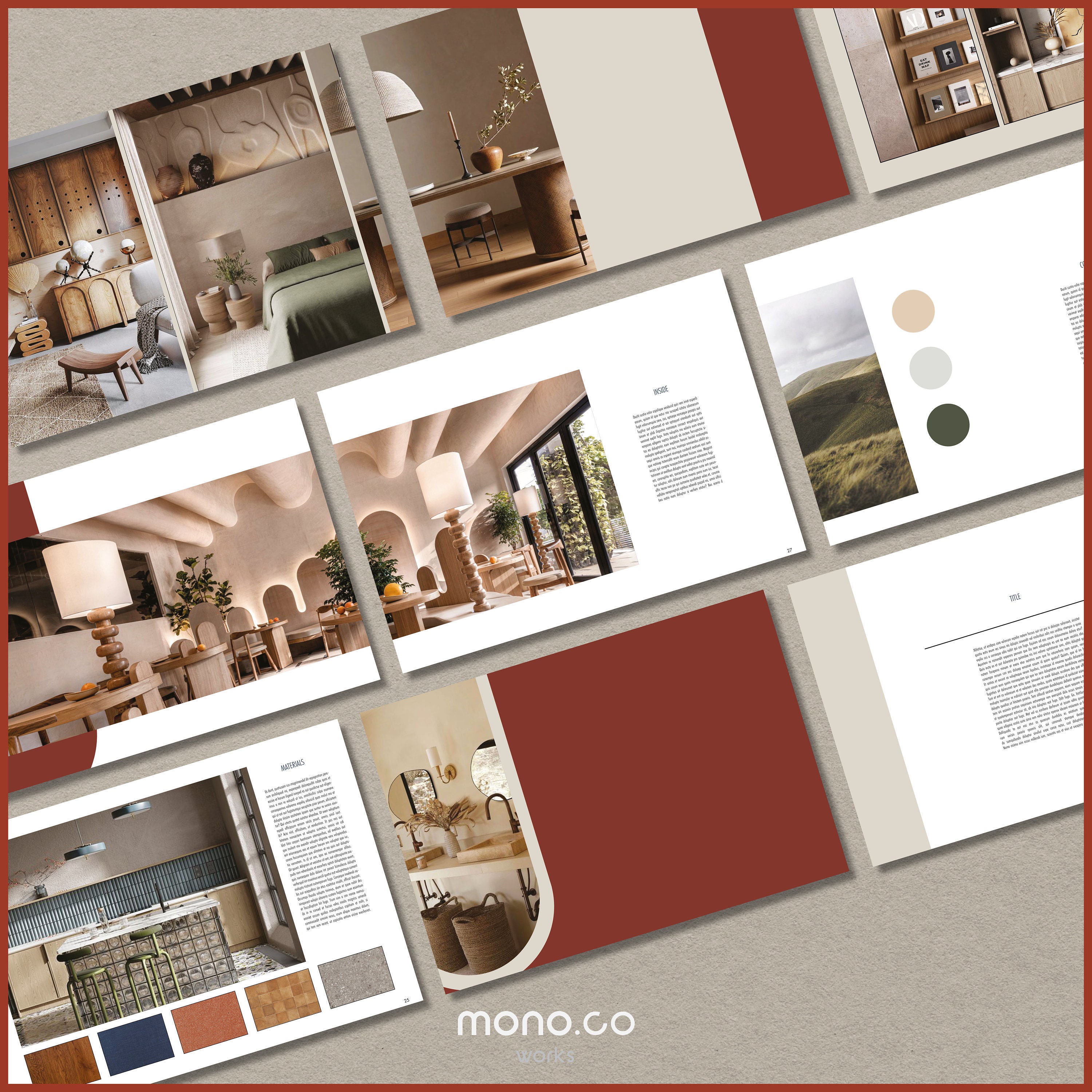 Plantilla de diseño de portafolio de diseñador de interiores, editable ...
