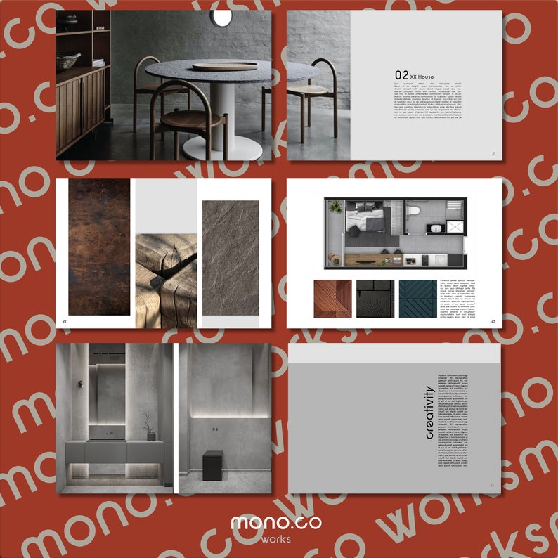 Presentation Portfolio Indesign Template - A3 Landscape Interior E Design Brochure - Indesign ...