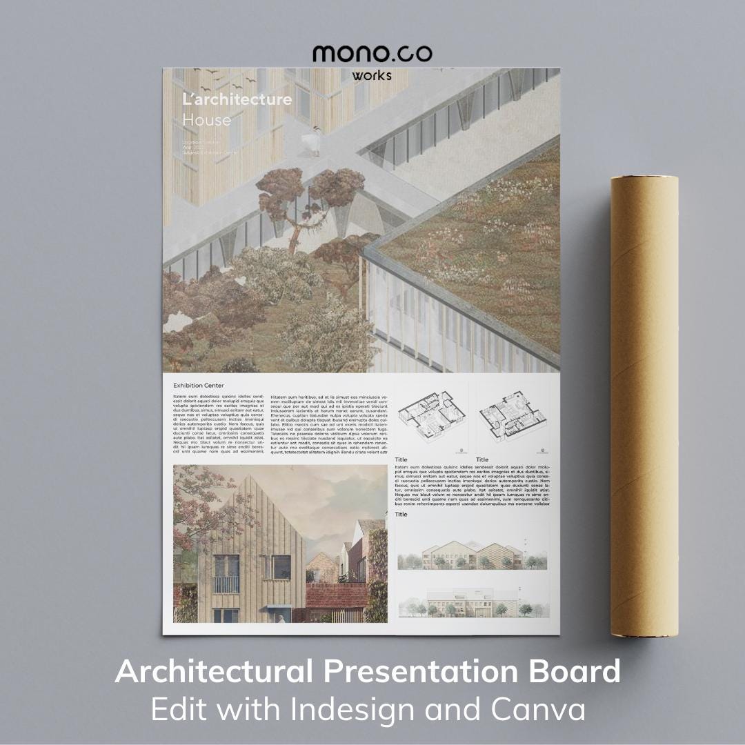 Student Presentation Board Template Architecture Interior Designer A1 ...