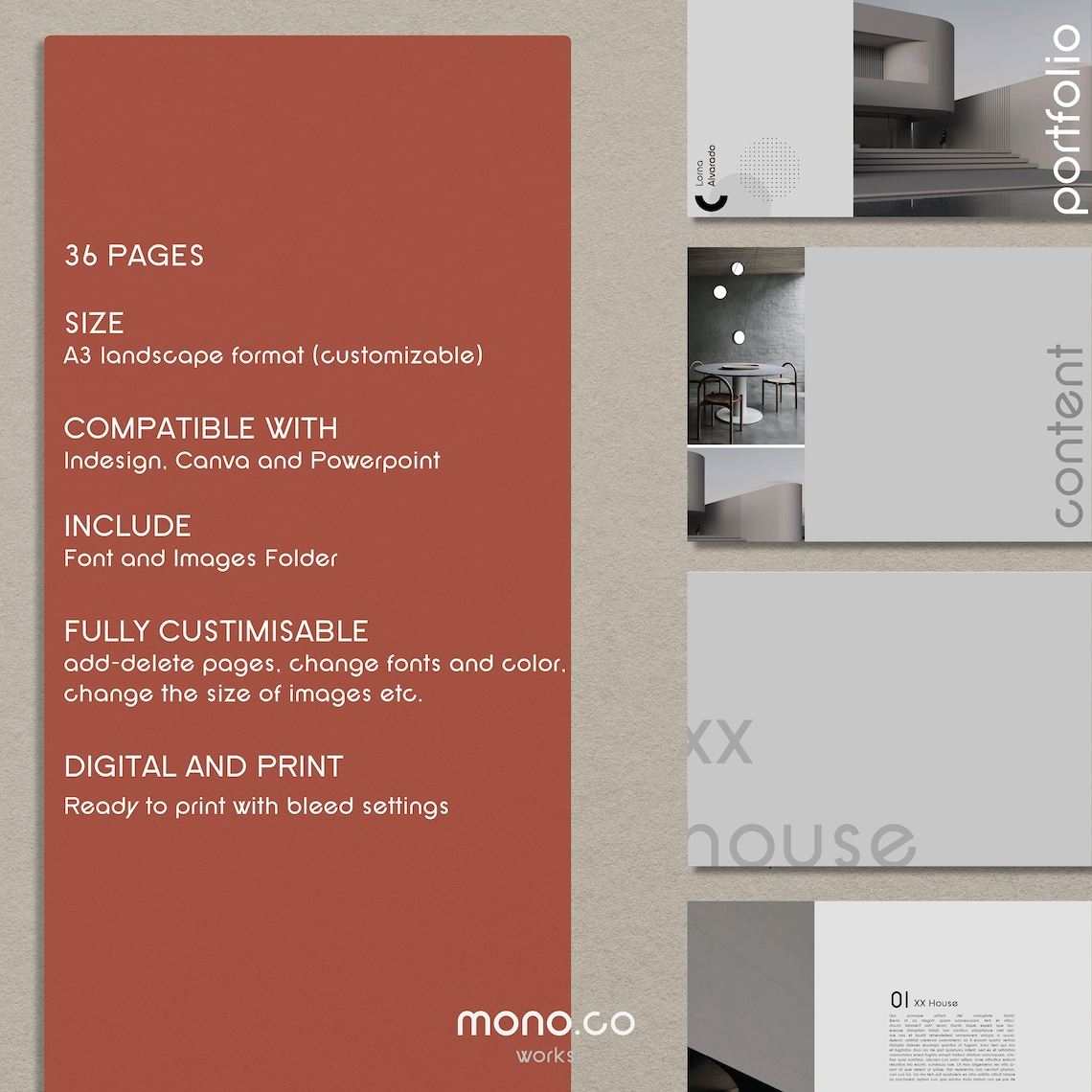 Presentation Portfolio Indesign Template A3 Landscape Interior E Design ...