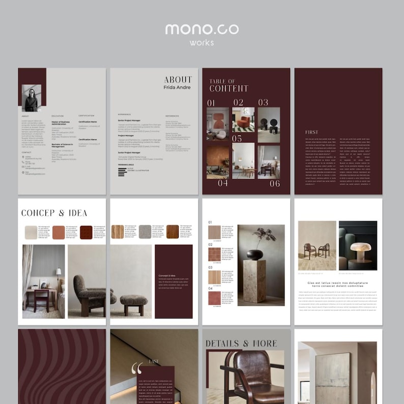 Interior Designer Portfolio Template Design - Made in Adobe Indesign ...