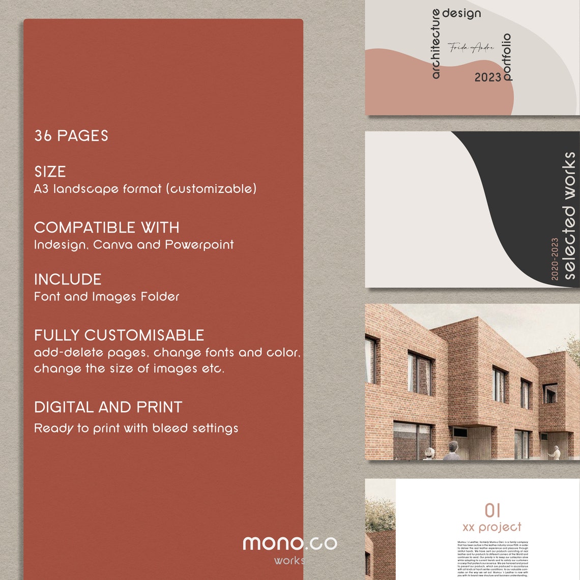 Architecture Portfolio Indesign Template A3 Landscape Format - Etsy