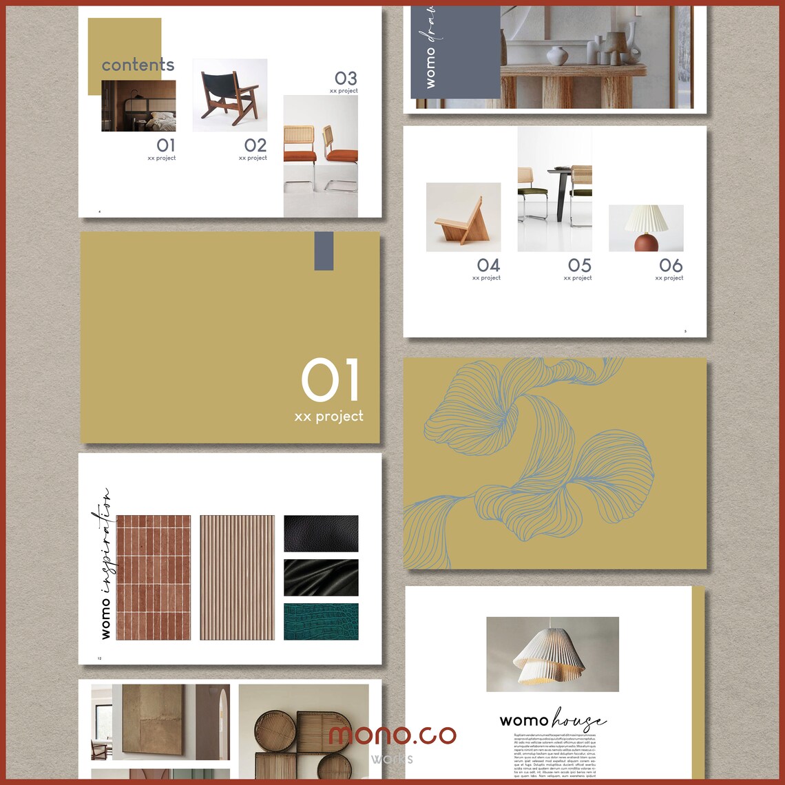 Indesign Portfolio Template Architecture | Modern Minimalist Powerpoint ...