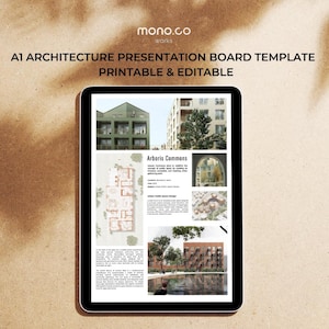 Minimalist A1 Presentation Board | Architecture Portfolio Templates - Etsy