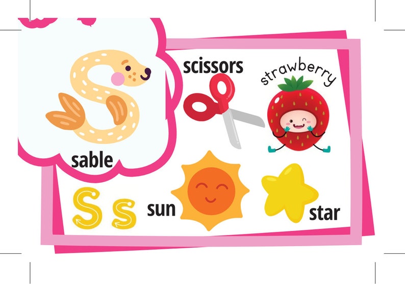 Kindergarten Alphabet Flash Cards ABC Cards Learning - Etsy