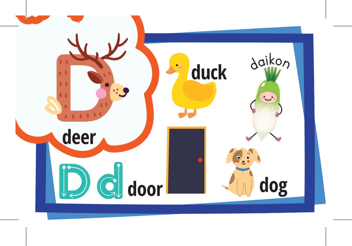 Kindergarten Alphabet Flash Cards ABC Cards Learning - Etsy