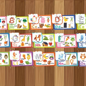 Kindergarten Alphabet Flash Cards ABC Cards Learning - Etsy