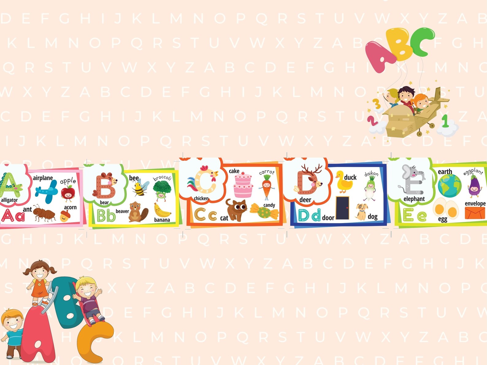 Kindergarten Alphabet Flash Cards ABC Cards Learning - Etsy