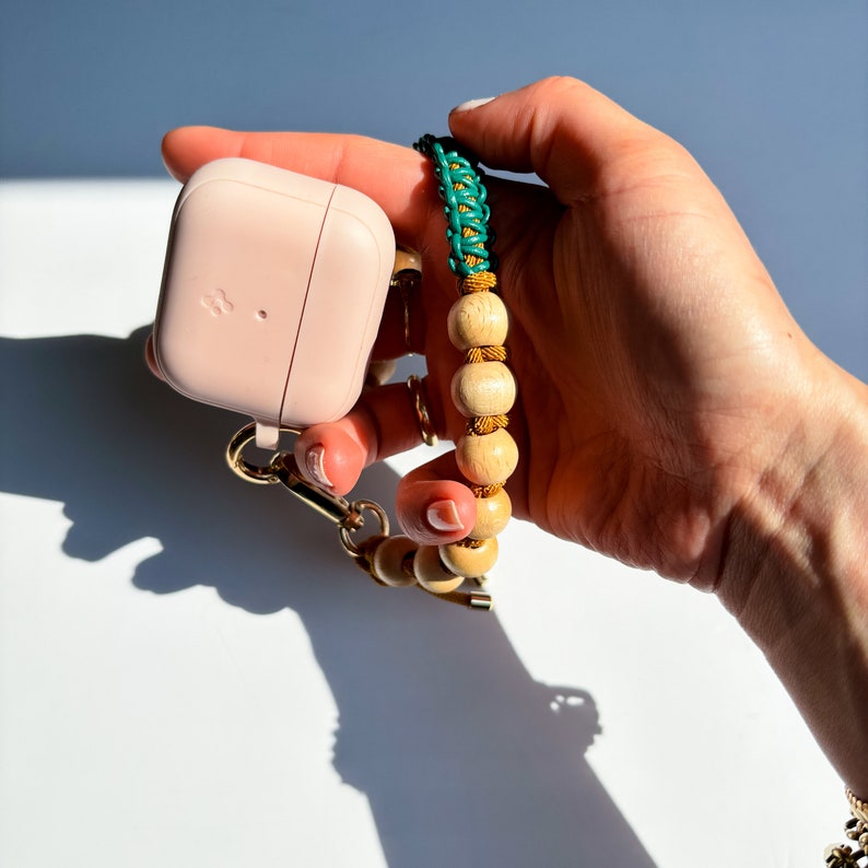 Leather Strap/stylish Mustard Green Leather Wooden Bead Wrist Chain ...