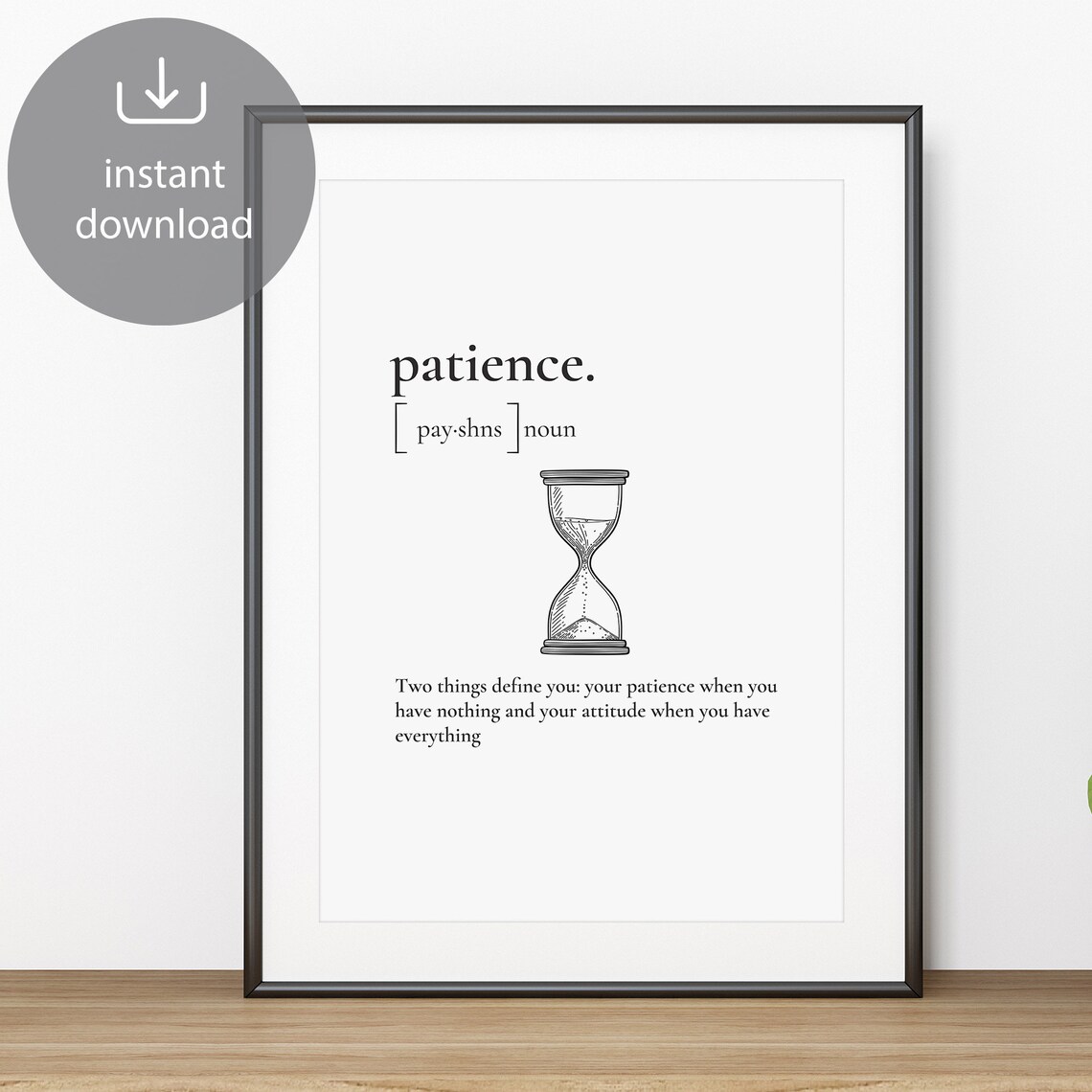 PATIENCE DEFINITION Digital Download Art Print: Timeless - Etsy