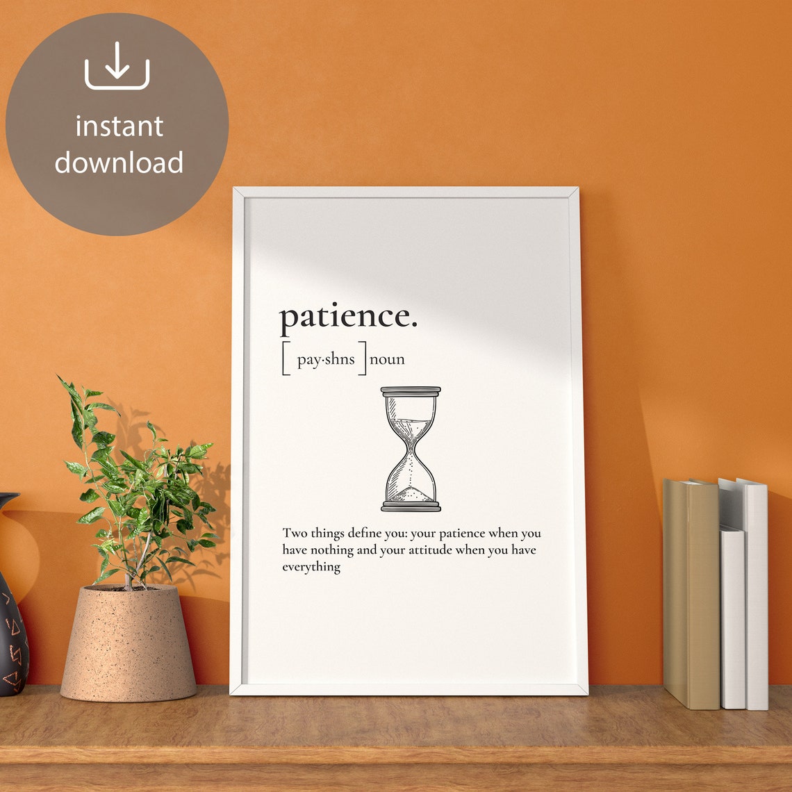 PATIENCE DEFINITION Digital Download Art Print: Timeless - Etsy