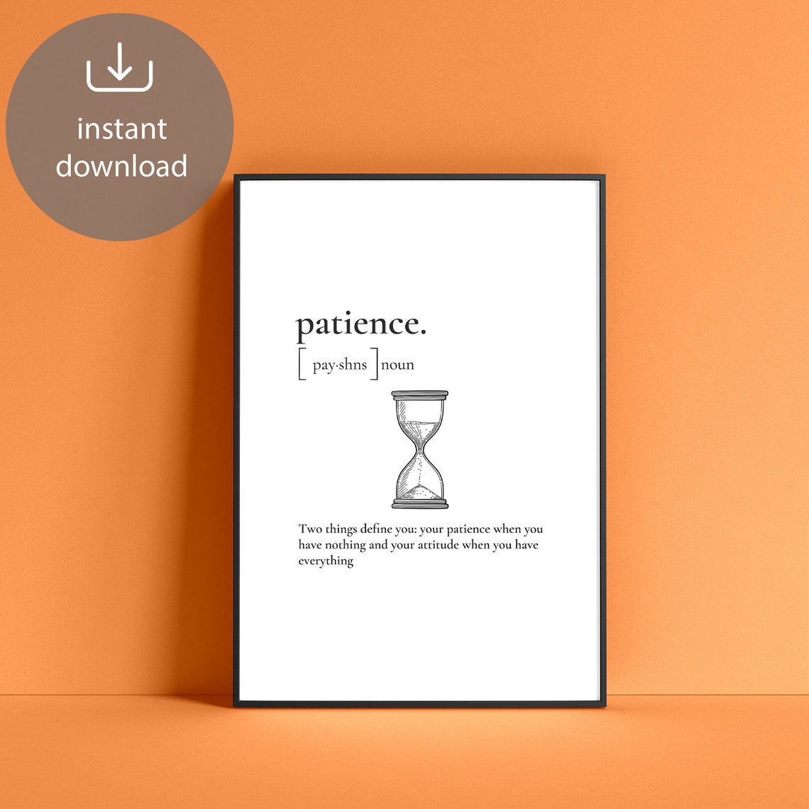 PATIENCE DEFINITION Digital Download Art Print: Timeless - Etsy