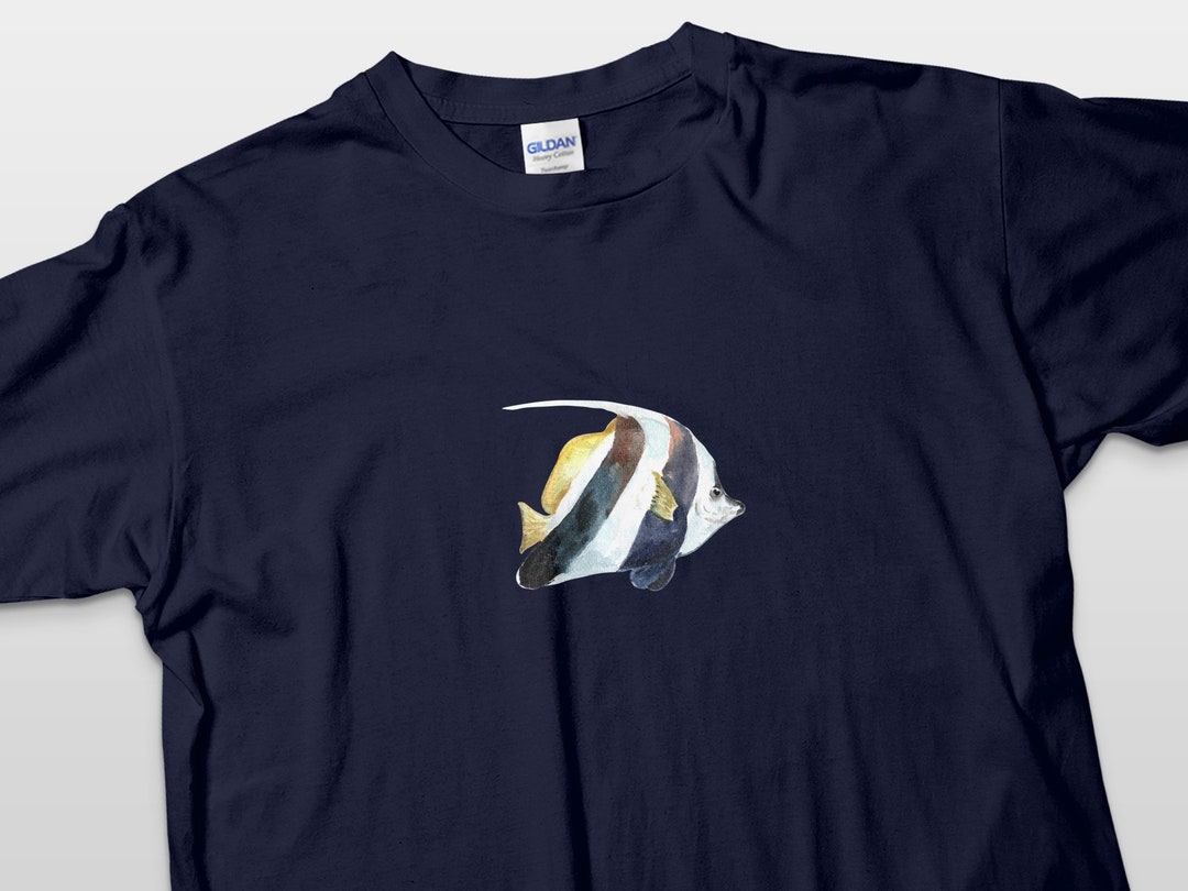 Watercolor Fish Heavy Cotton Women T-shirt, Cute Fish Shirt, Quirky ...