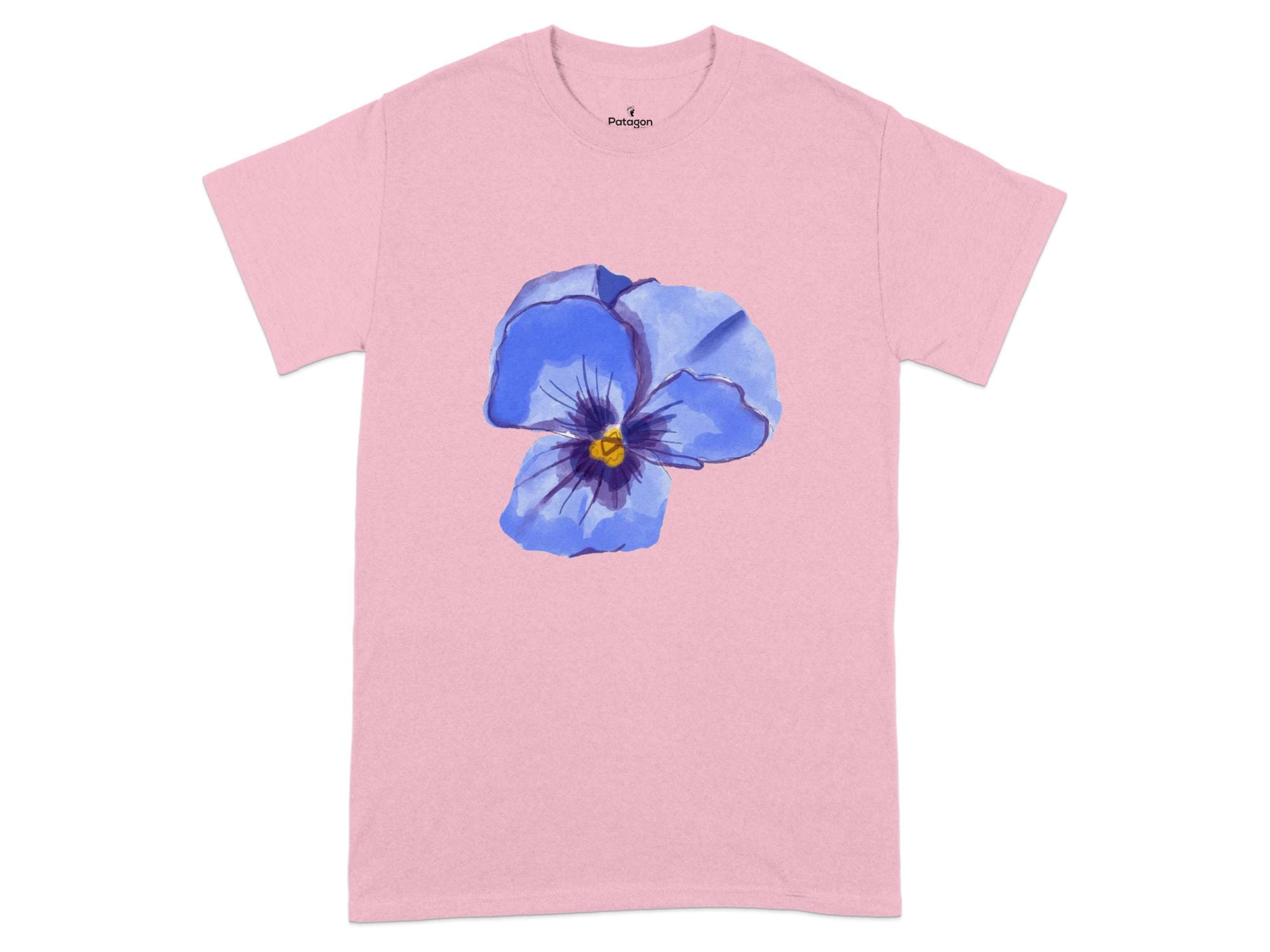 Vibrant Blue Flower T-shirt, Floral Graphic Tee, Bold Blue Petal Design ...