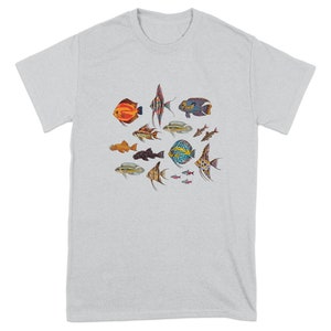 Tropical Fish T-shirt: Colorful Aquarium Graphic Tee - Etsy