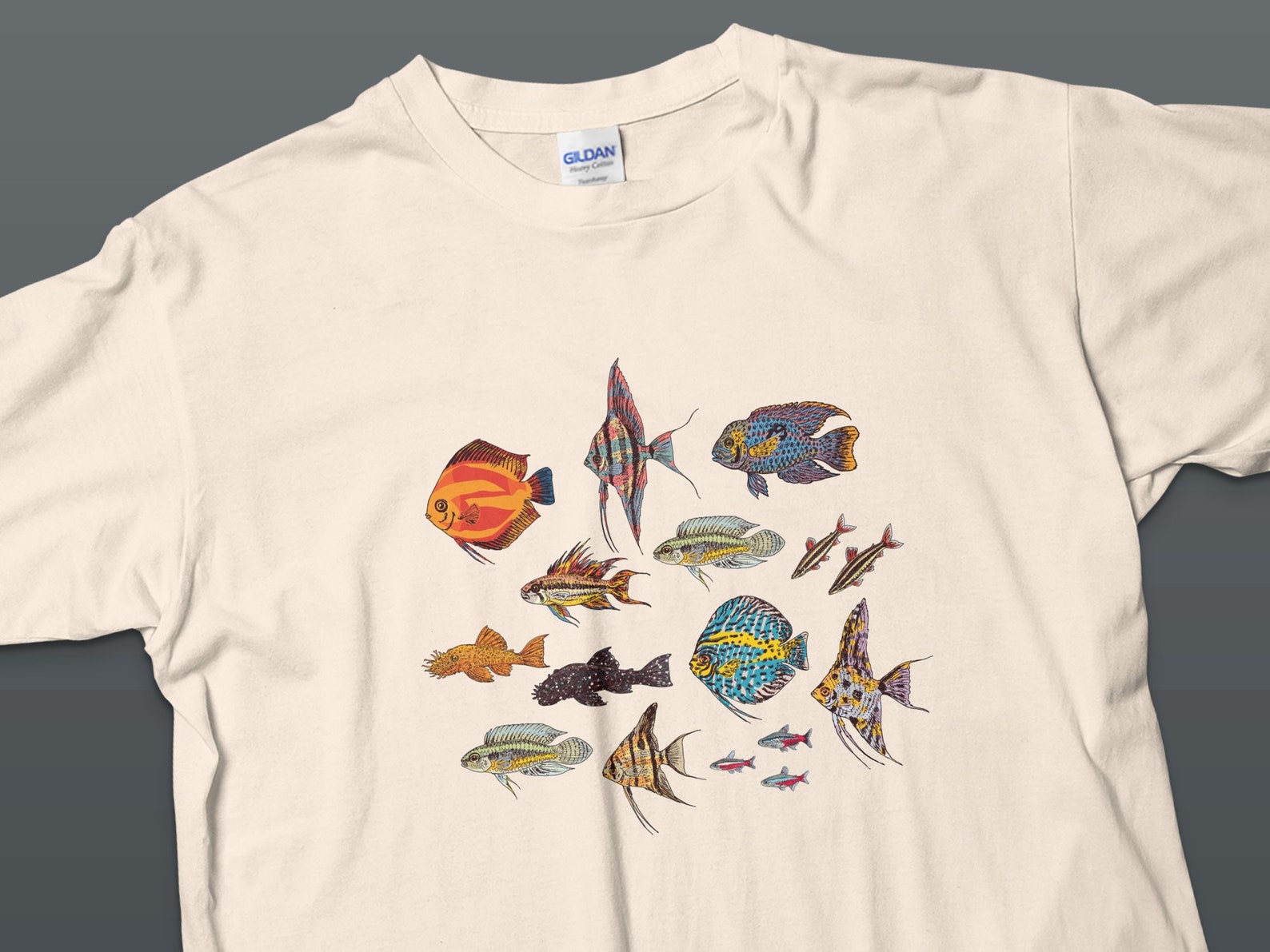 Tropical Fish T-shirt: Colorful Aquarium Graphic Tee - Etsy