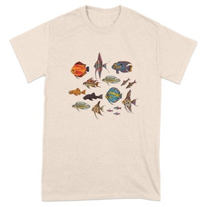 Tropical Fish T-shirt: Colorful Aquarium Graphic Tee - Etsy