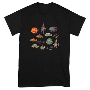 Tropical Fish T-shirt: Colorful Aquarium Graphic Tee - Etsy