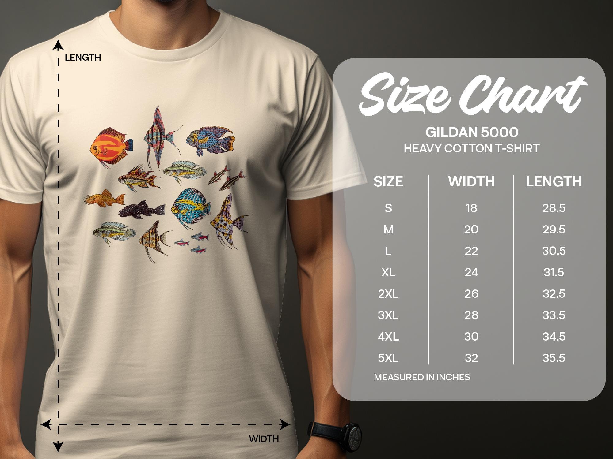 Tropical Fish T-shirt: Colorful Aquarium Graphic Tee - Etsy