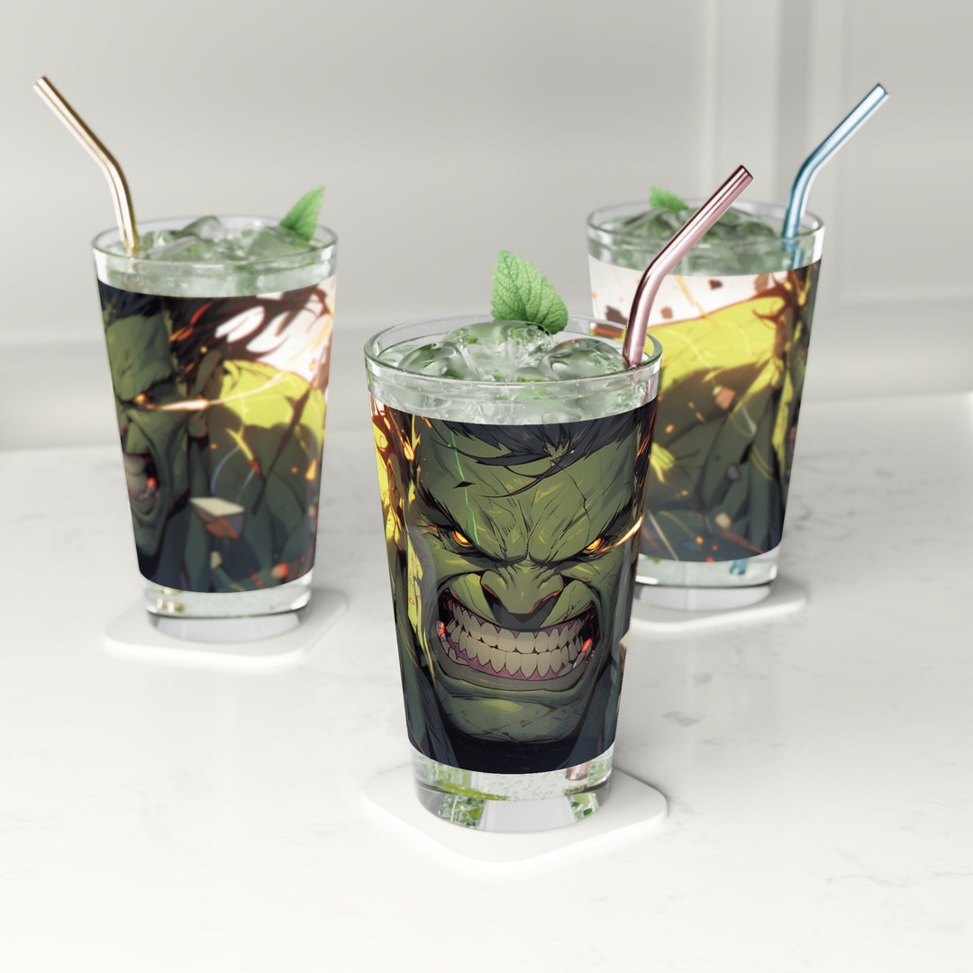 The Incredible Huik Glass MARVEL Comlcs 16oz - Etsy