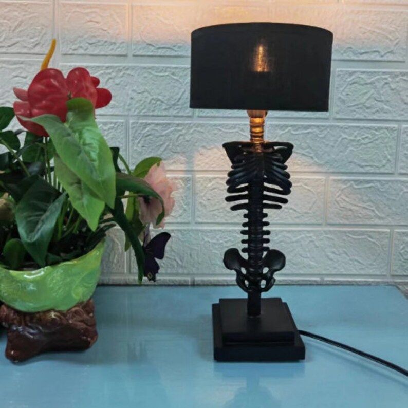 Skeleton Table Lamp Gothic Decor Home Deco - Etsy