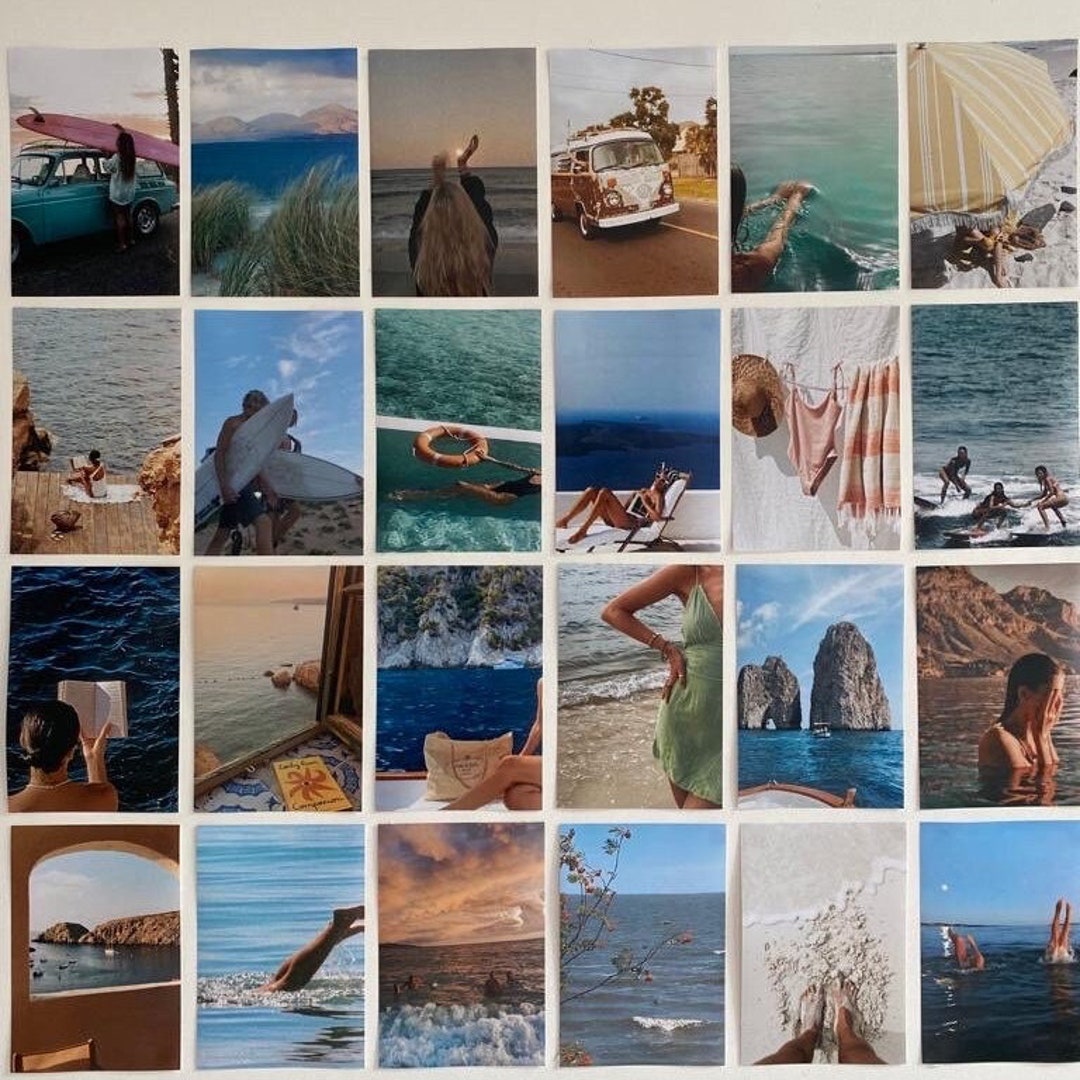 Wall Collage Kit Costal Aesthetic Beachy Retro Boho Room Decor - Etsy