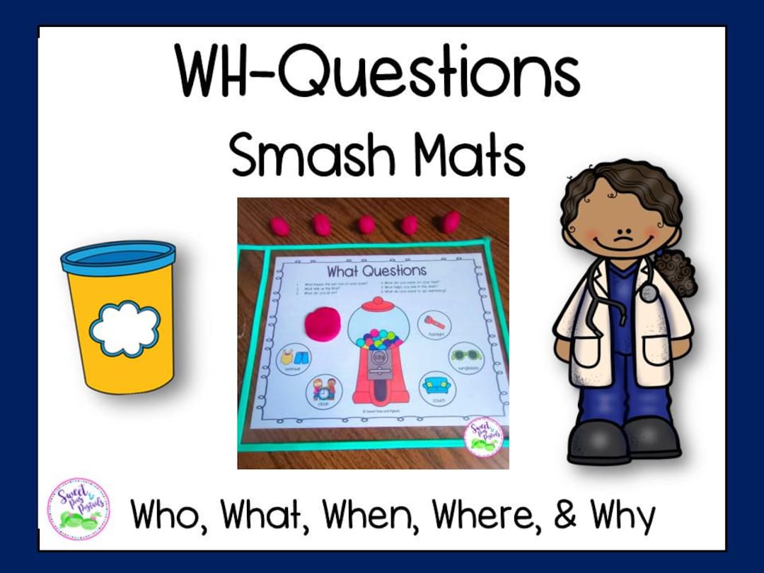 WH Questions Smash Mats | Who What When Where Why | Speech Therapy ...