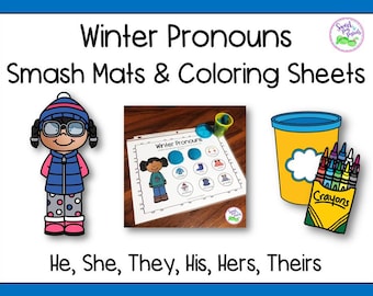 Pronoun Smash Mats and Coloring Sheets | Fall Themed | Printable Speech ...