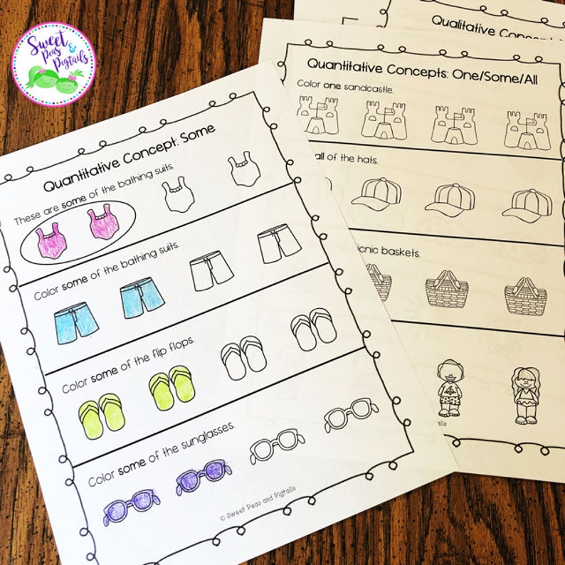 Basic Concepts Flashcards and Worksheets | Summer Themed | Printable ...
