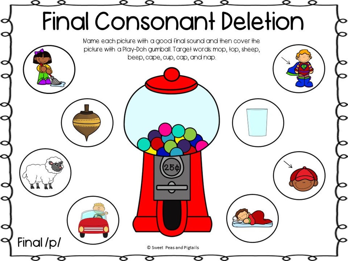 Final Consonant Deletion, Smash Mats and Coloring Sheets, Speech ...