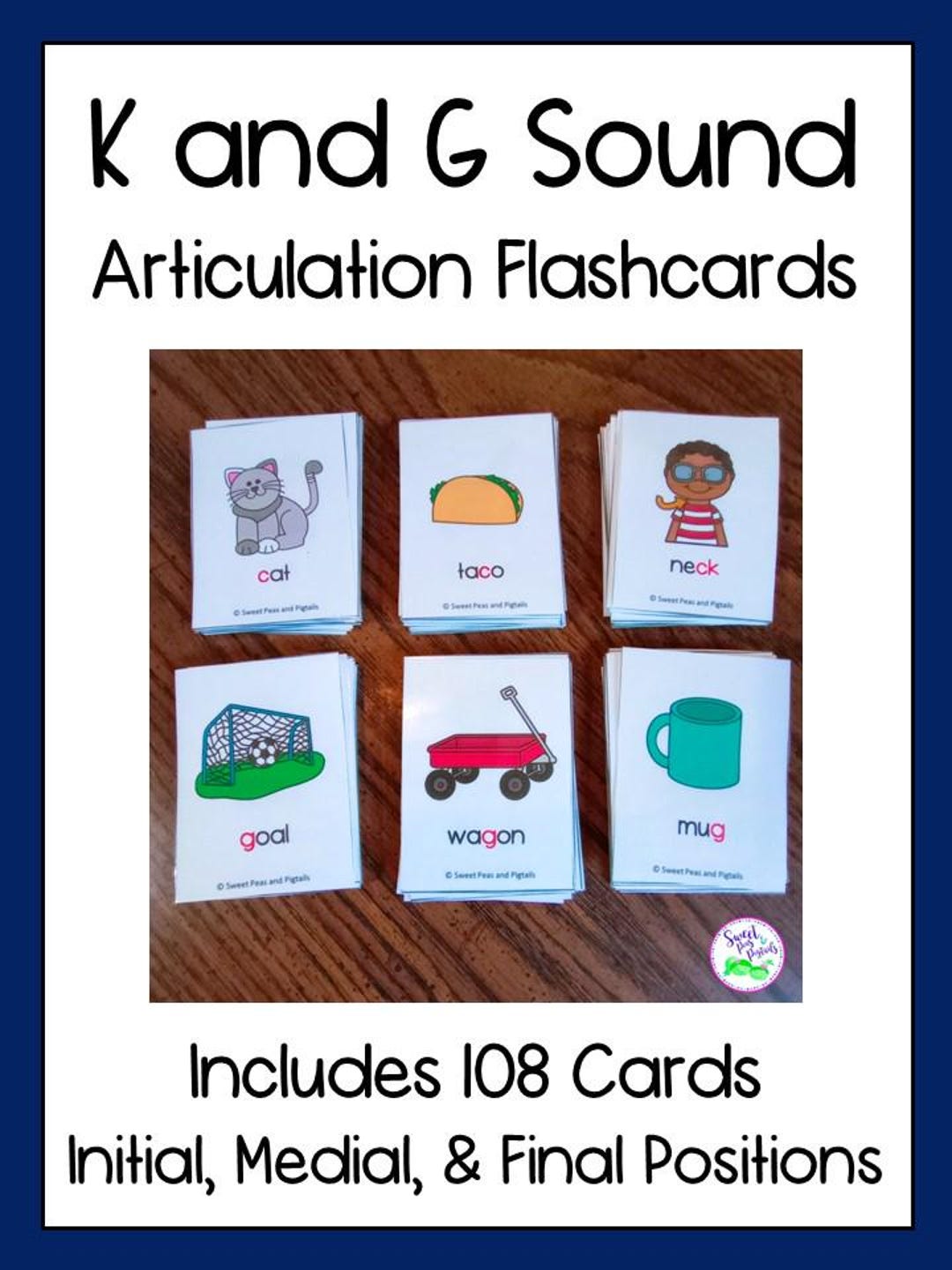 K and G Articulation Picture Flashcards | Speech Therapy | Initial ...