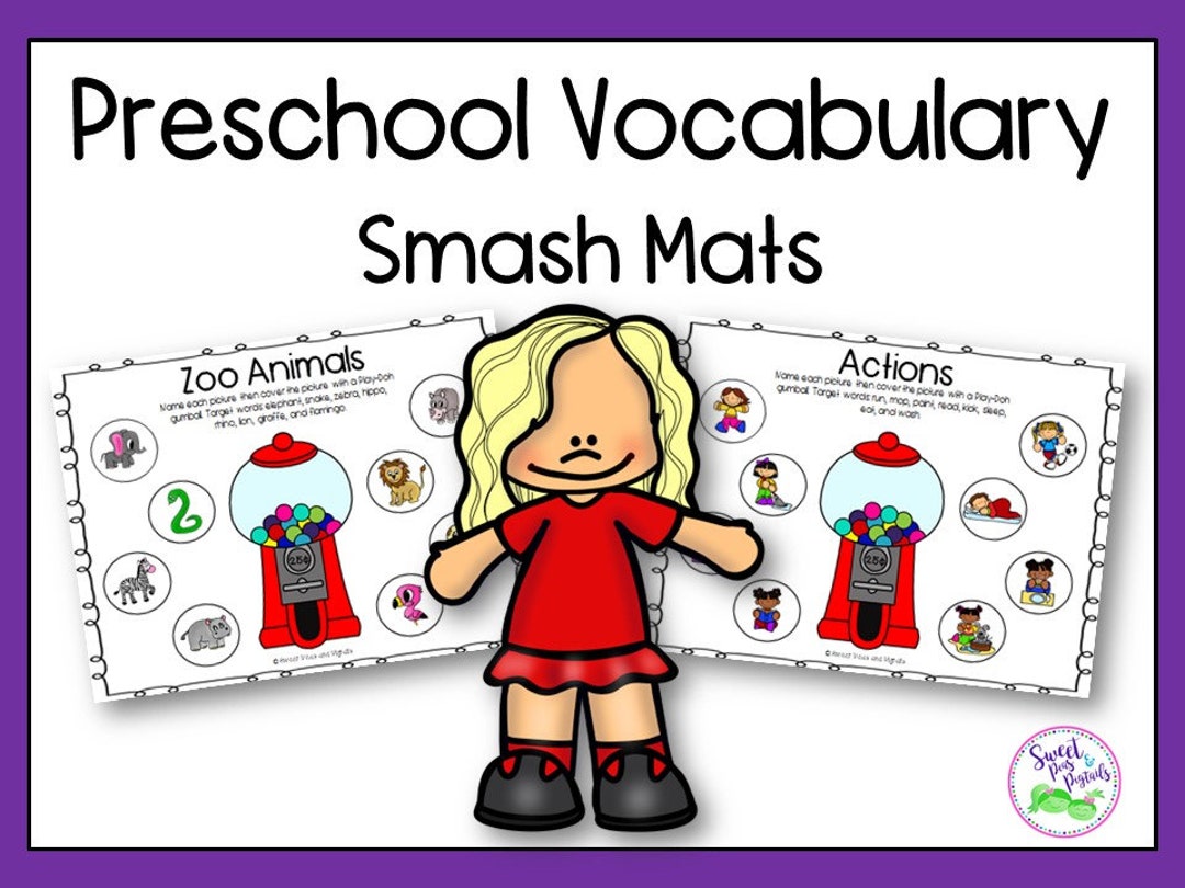 Preschool Vocabulary Smash Mats | Speech Language Therapy Activity ...