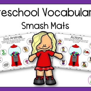 Preschool Vocabulary Smash Mats | Speech Language Therapy Activity ...