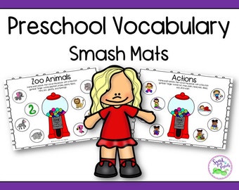 Preschool Vocabulary Smash Mats | Speech Language Therapy Activity ...