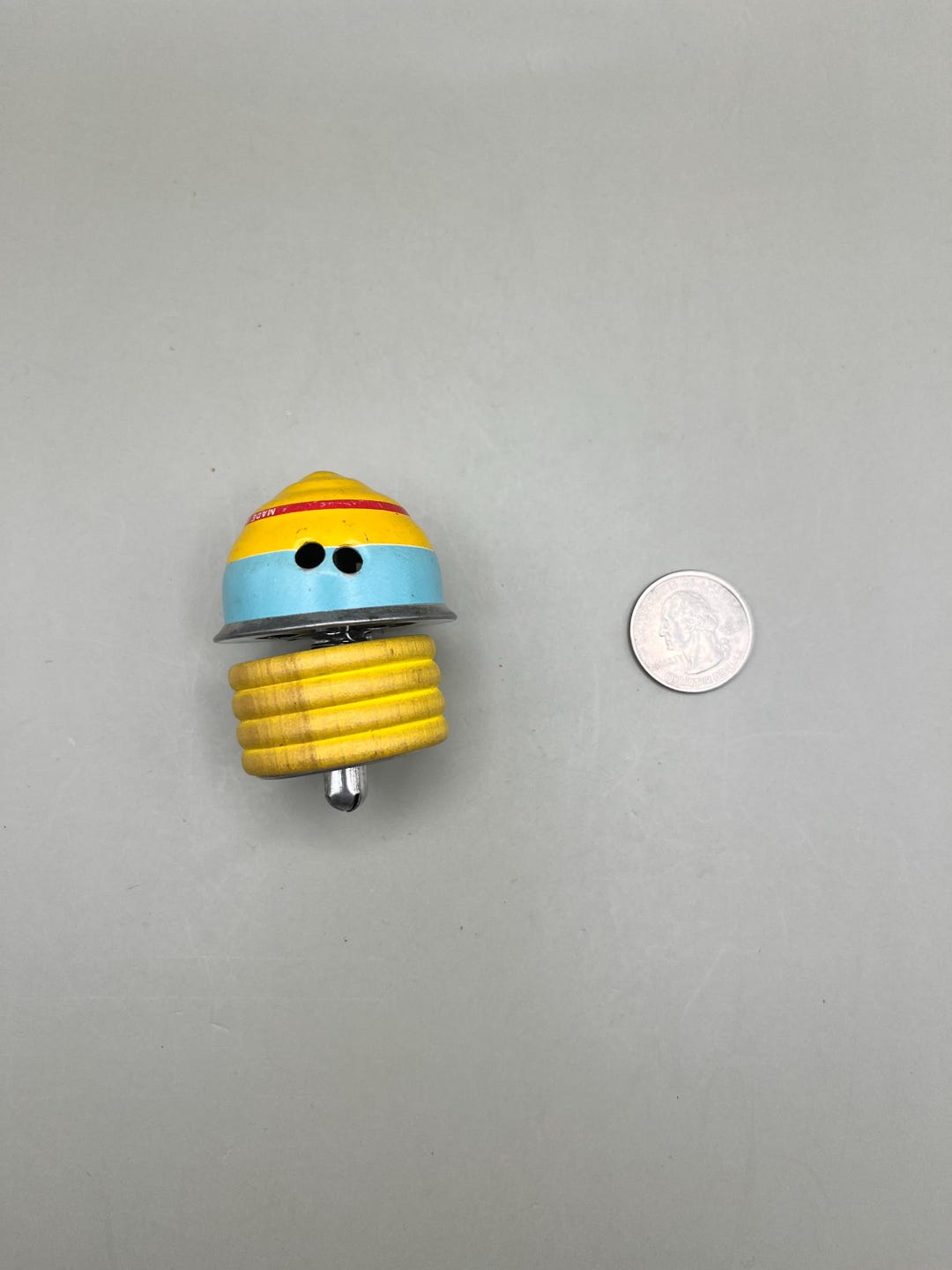 Small Vintage Wood & Metal Spring Loaded Toy Spinning Top 1937 - Etsy