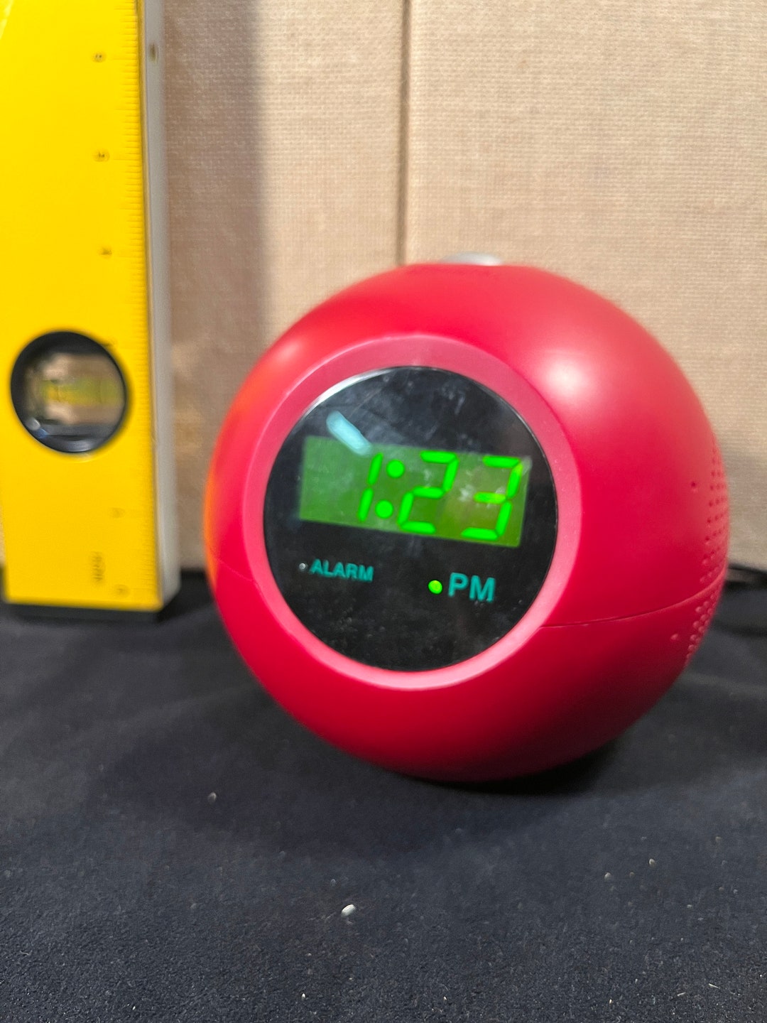 Vintage 80s Memorex Sphere Timeball Alarm Clock Radio Red Ball Tested ...