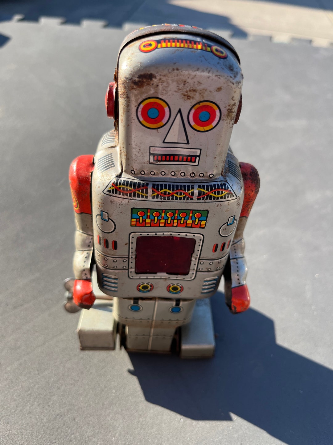 Japan Wind-up Robot With Spark Tin Toy 1960s - Etsy