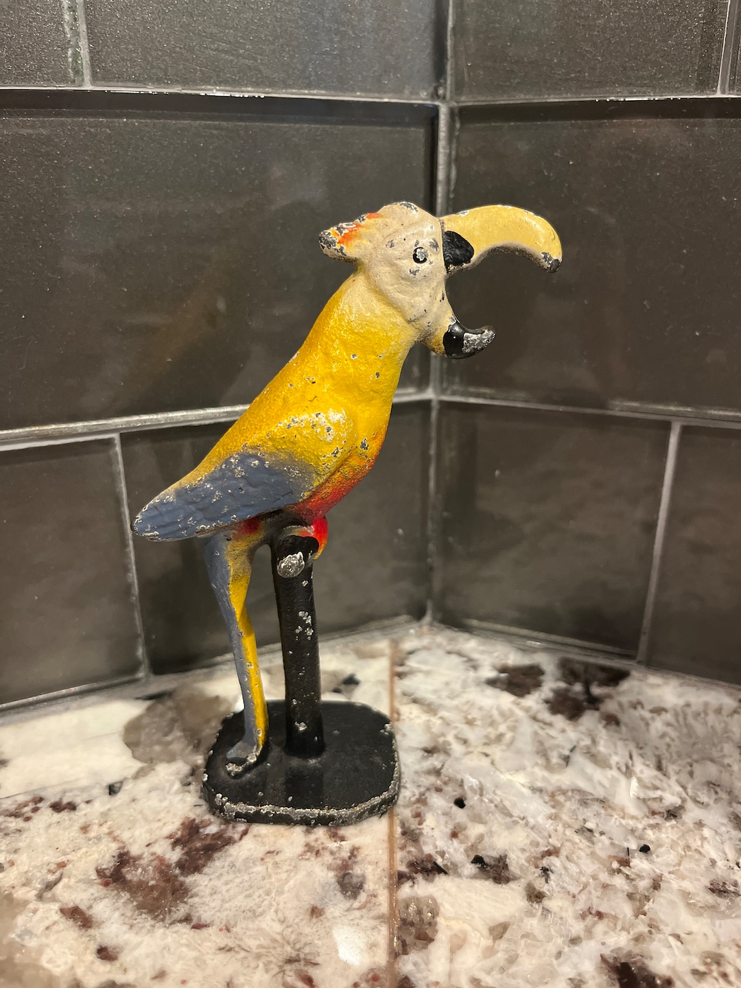 Vintage Cast Iron Parrot on Perch Bottle Opener Wilton Wrightsville Pa ...