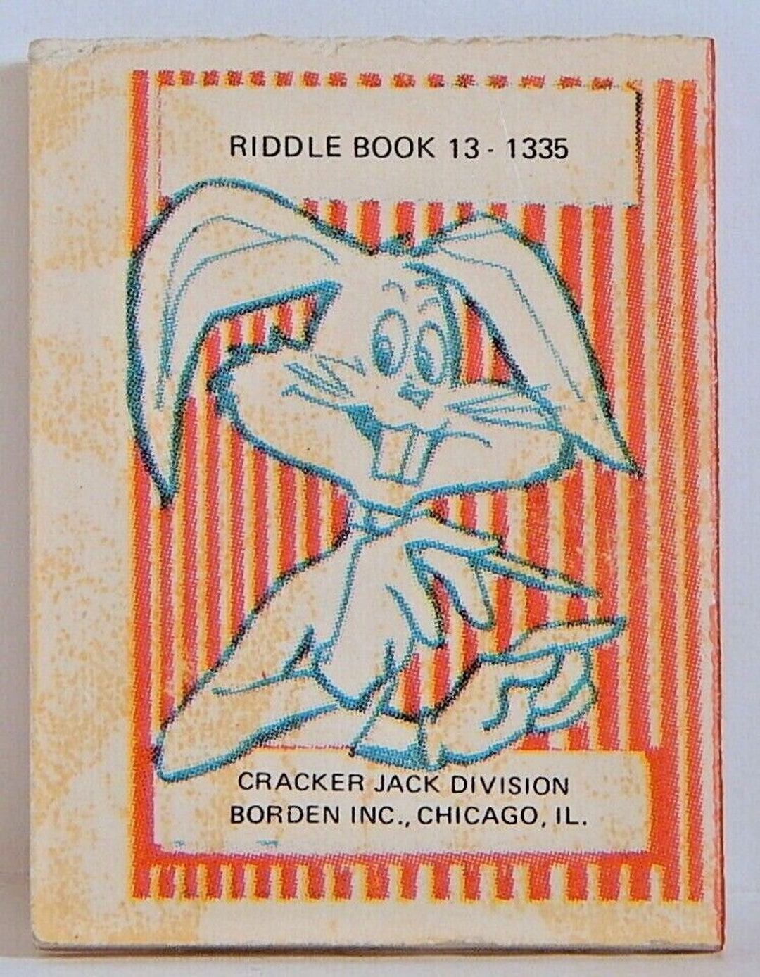 1970 Cracker JACK "liddle Riddles" Joke Riddle Book 13 Rabbit - Etsy