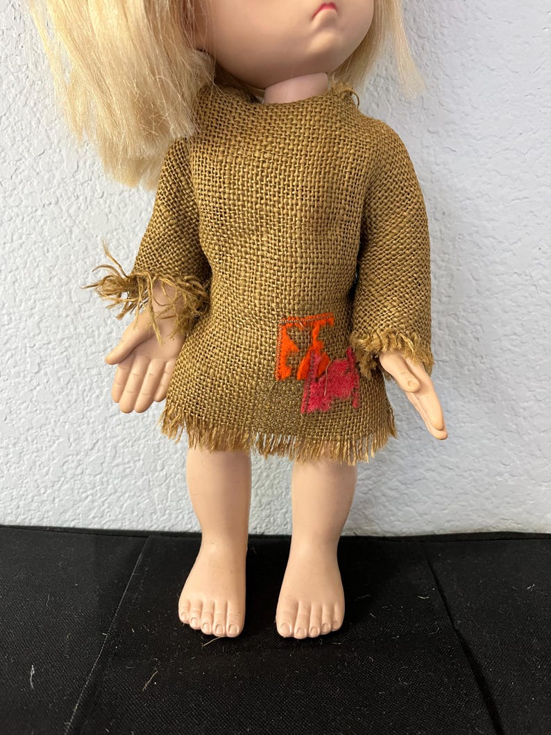 Hasbro Little Miss No Name Doll 1965 Big Sad Eyes W/ Burlap Dress Vtg ...
