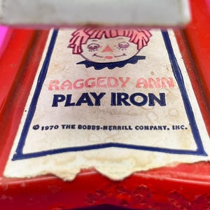 Vintage 1970 Gabriel Raggedy Ann Tin Metal Play Iron Plastic Handle ...