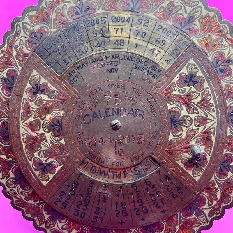 Brass Perpetual Calendar - Etsy