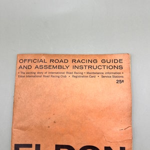 Eldon Slot Car Racing “original Instructions/guide Book Early 1960’s ...