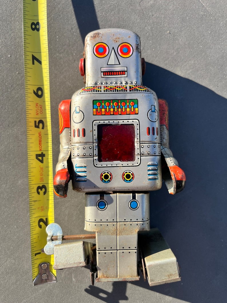 Japan Wind-up Robot With Spark Tin Toy 1960s - Etsy