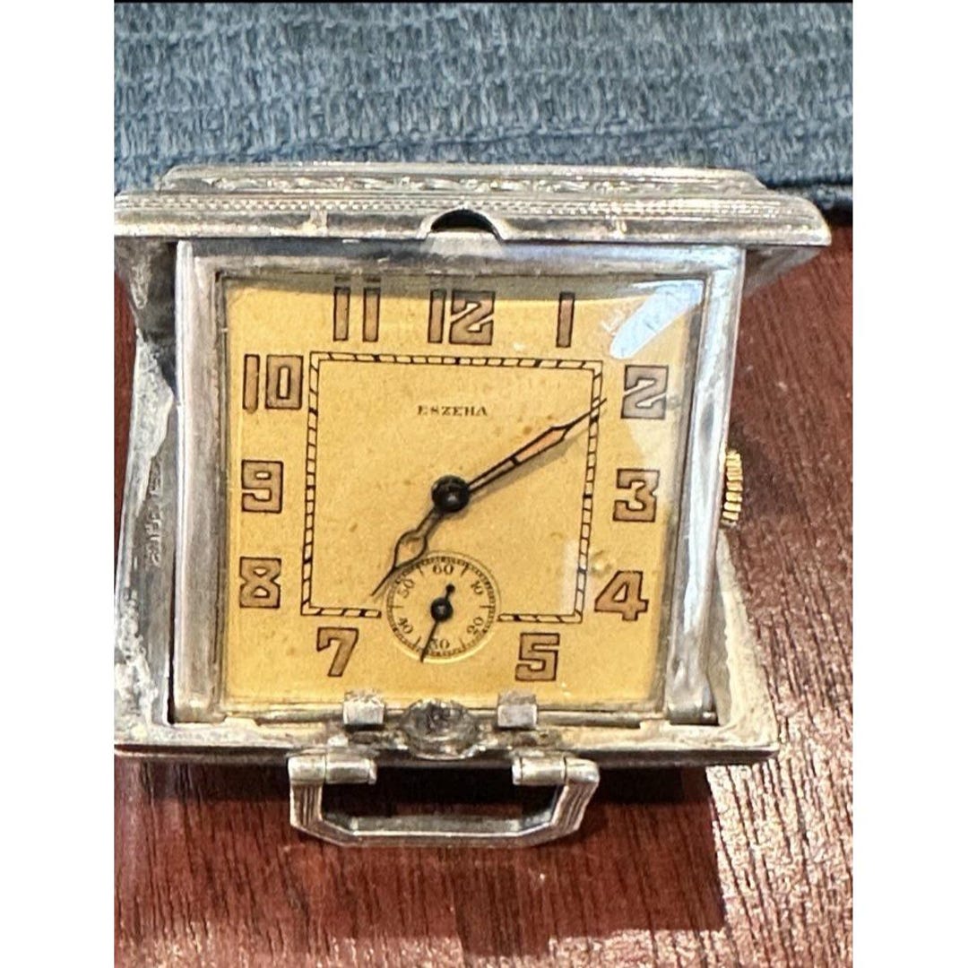 Rare ESZEHA .935 Silver Art Deco Purse / Travel Watch DRGM Germany ...
