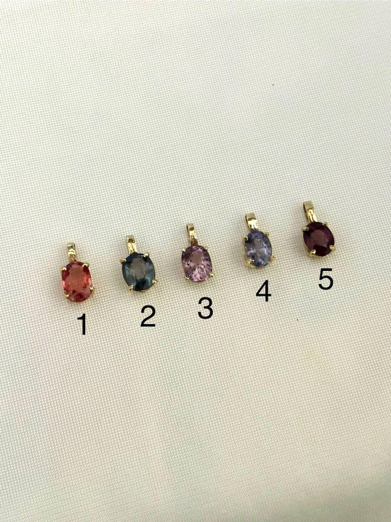 14k Solid Gold Multi Natural Spinel Pendant - Etsy