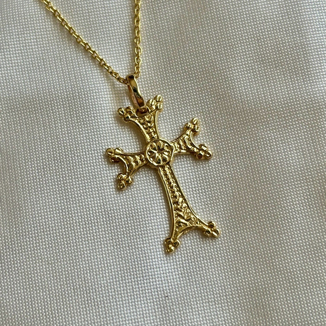 14k Solid Gold Armenian Cross Pendant - Etsy
