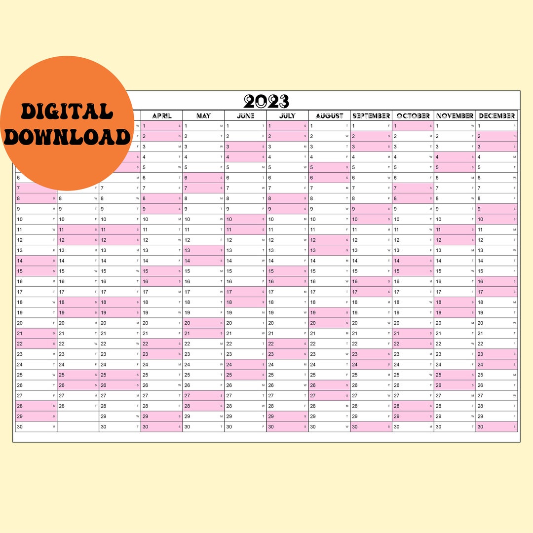 PLANNER 002 Yearly Planner On 1 Page Monthly Planner Desk Planner